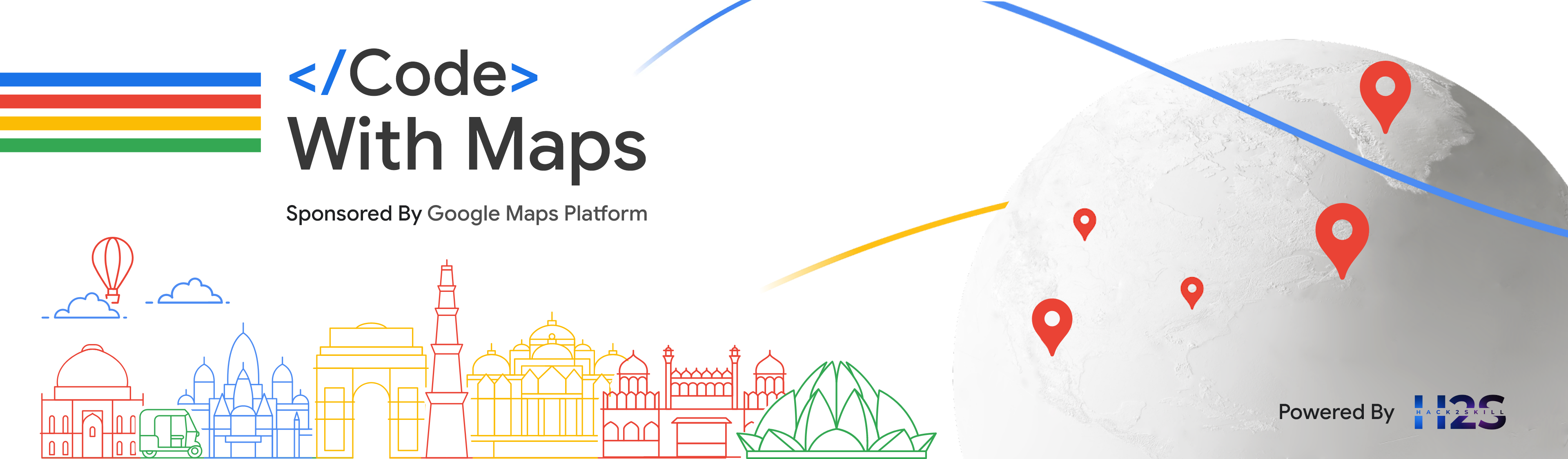 with Maps sponsored by Google Maps Platform | Hack2skill | google-maps ...